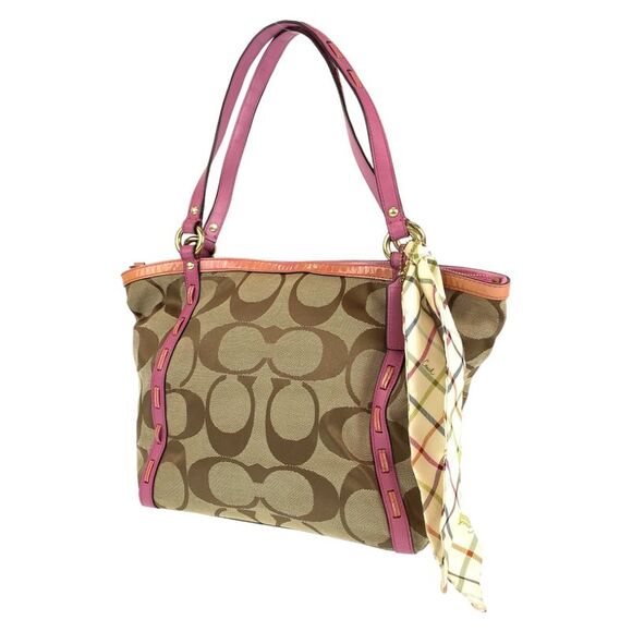Coach | Bags | Coach Signature Canvas Leather Tote Bag F305 | Poshmark